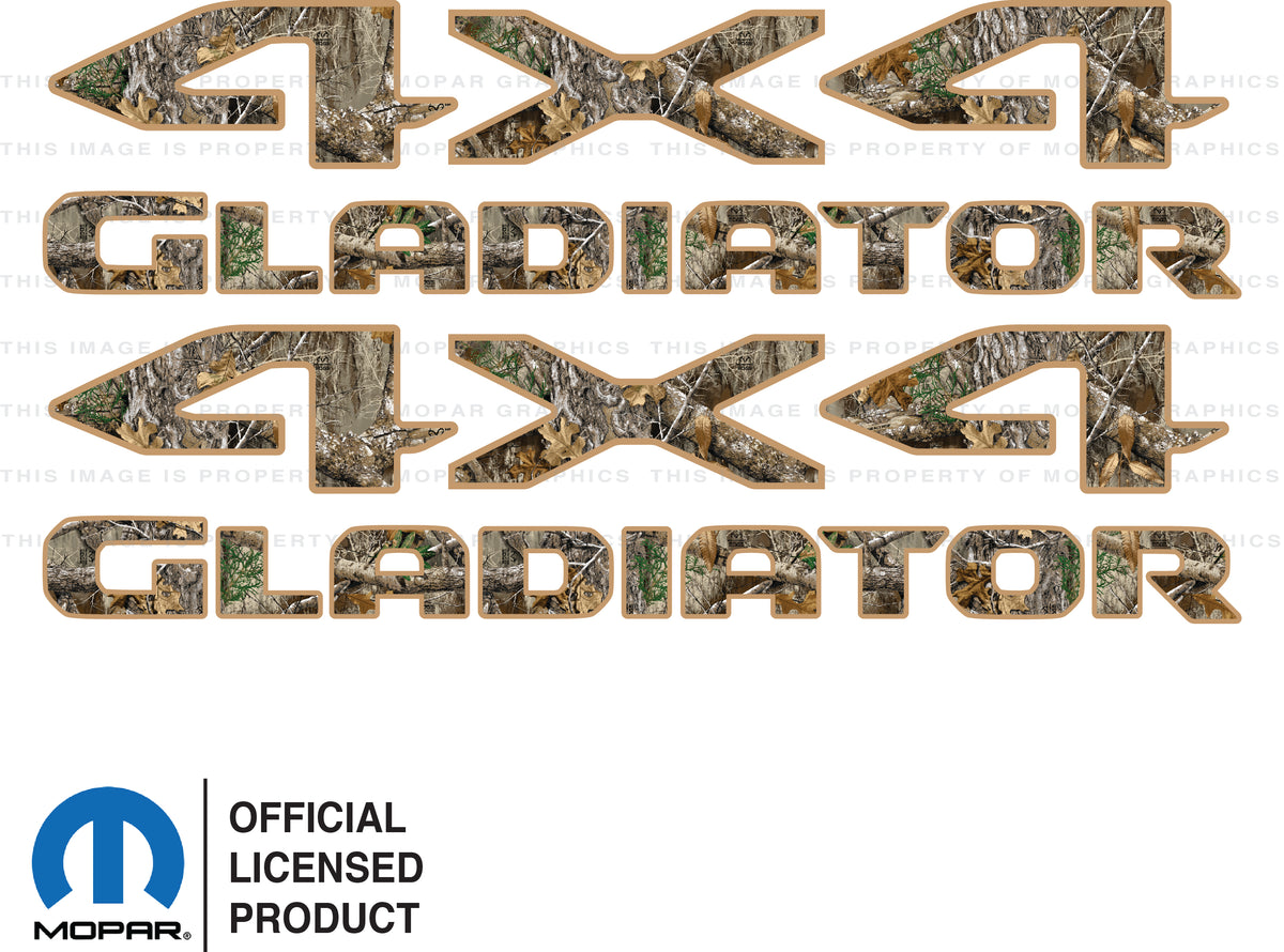 JT "4x4 Gladiator" Decal - REALTREE® Edge Camo – Mopar Graphics