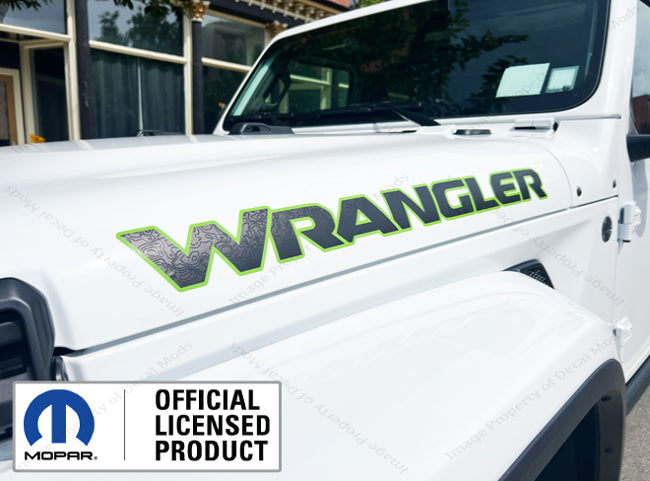 Jeep Wrangler Hood Decals 3D Topo Map – Mopar Graphics