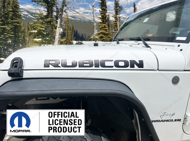 Jeep Wrangler RUBICON Hood 3D Topo Map Black Map – Mopar Graphics