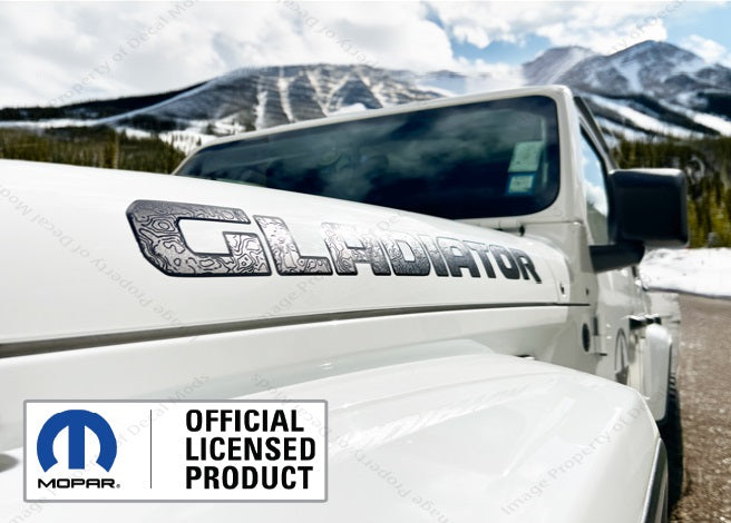 Jeep GLADIATOR Hood Map 3D Topo Lines Black – Mopar Graphics