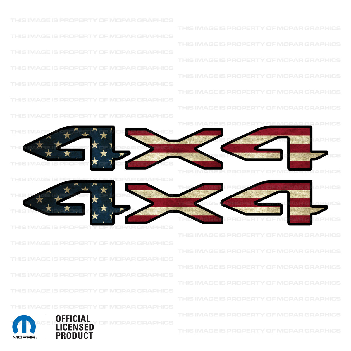 JT "4x4" Decal - Distressed American Flag – Mopar Graphics