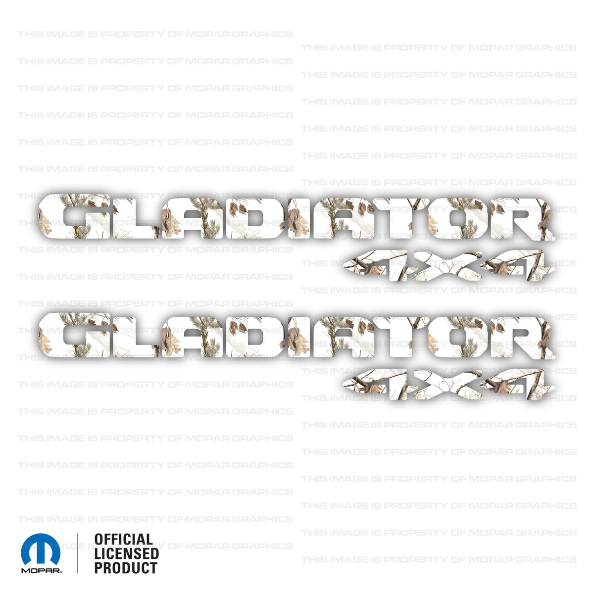 JT "Gladiator 4x4 " Decal - REALTREE® AP Snow Camo – Mopar Graphics