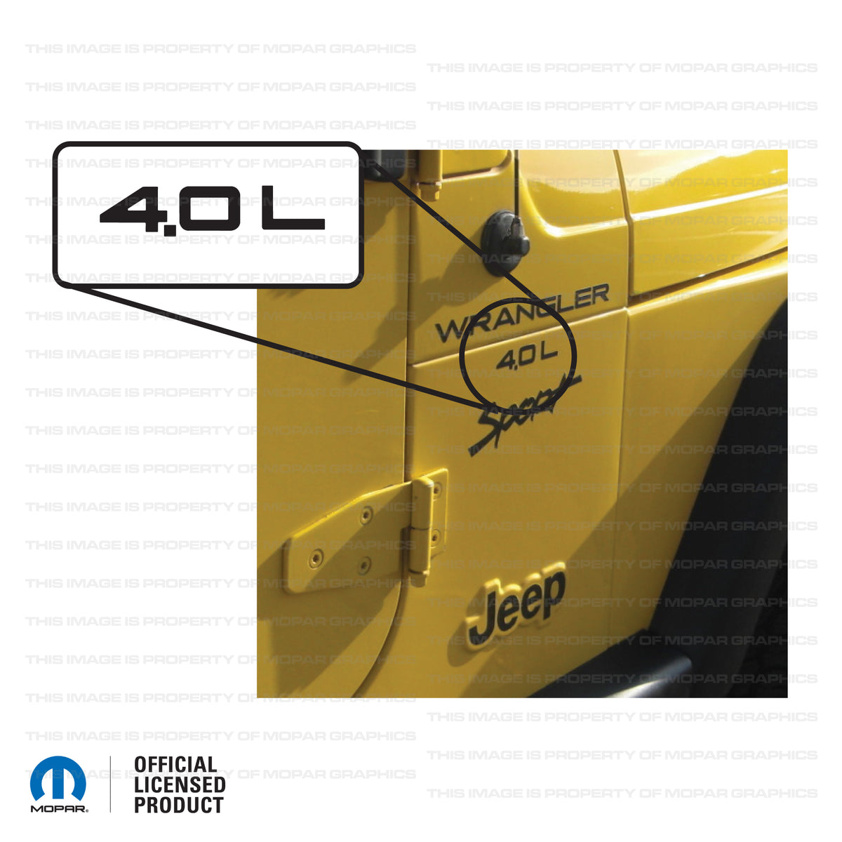 TJ "4.0L" Fender Decal - Factory OEM Replacement - Gloss Black – Mopar ...