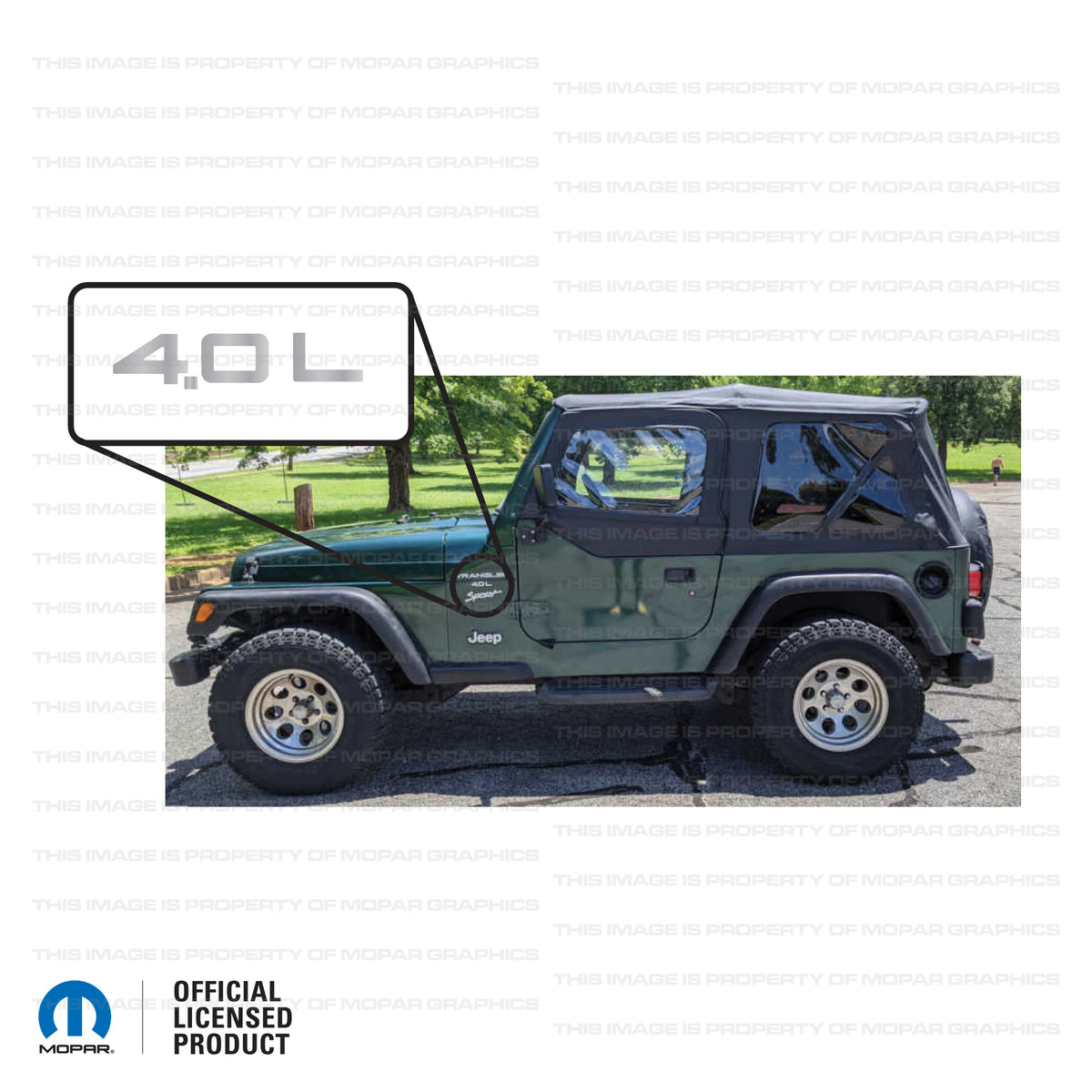 TJ "4.0L" Fender Decal - Factory OEM Replacement - Metallic Silver ...